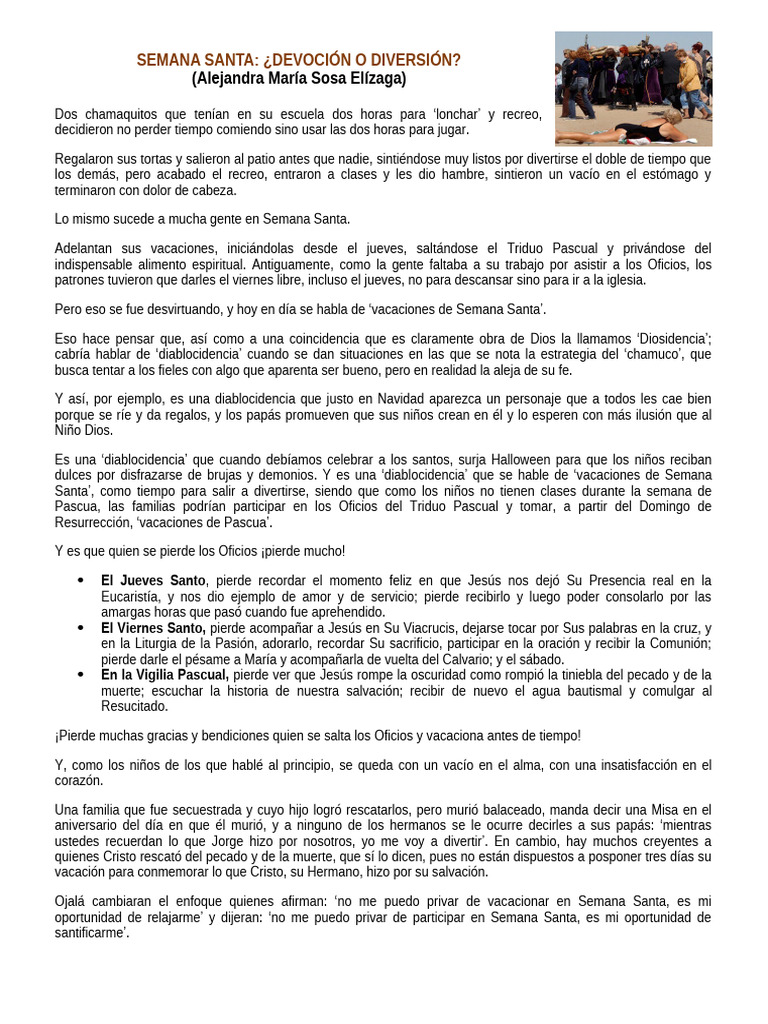 lectura semana santa | PDF | Pascua de Resurrección | eucaristía