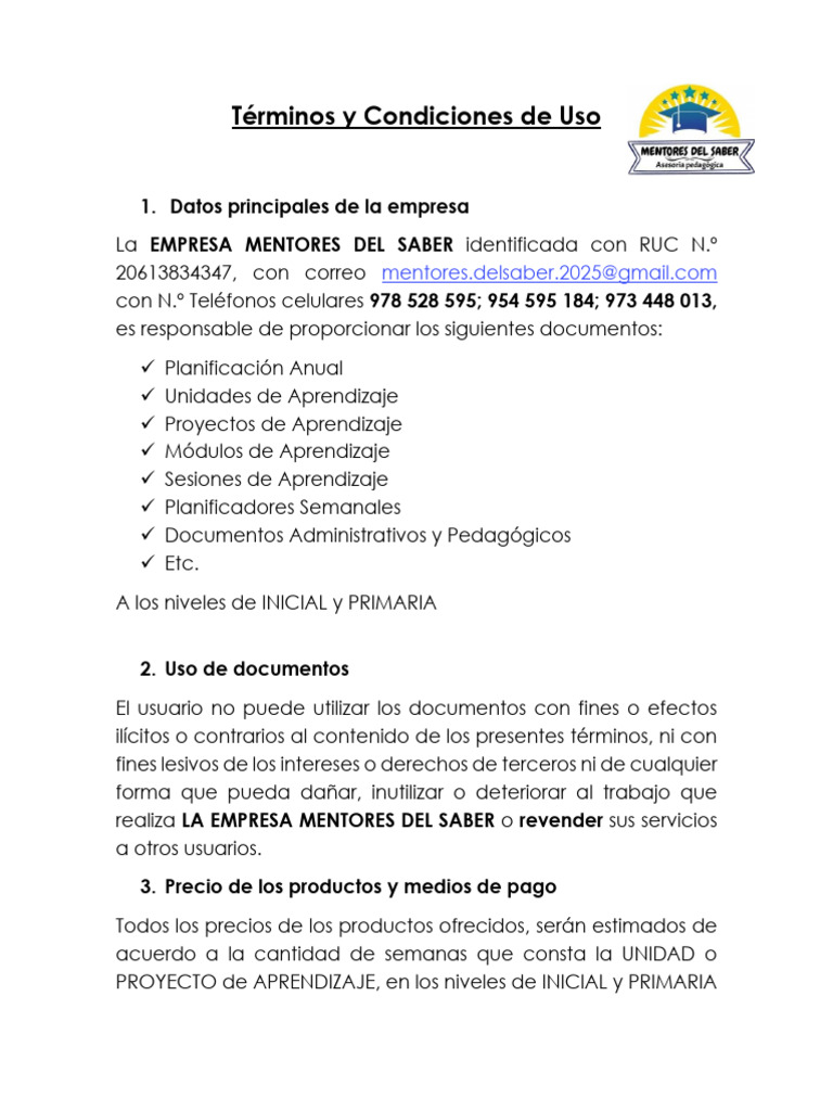 TERMINOS Y CONDICIONES ACTUALIZADO | PDF | Propiedad intelectual