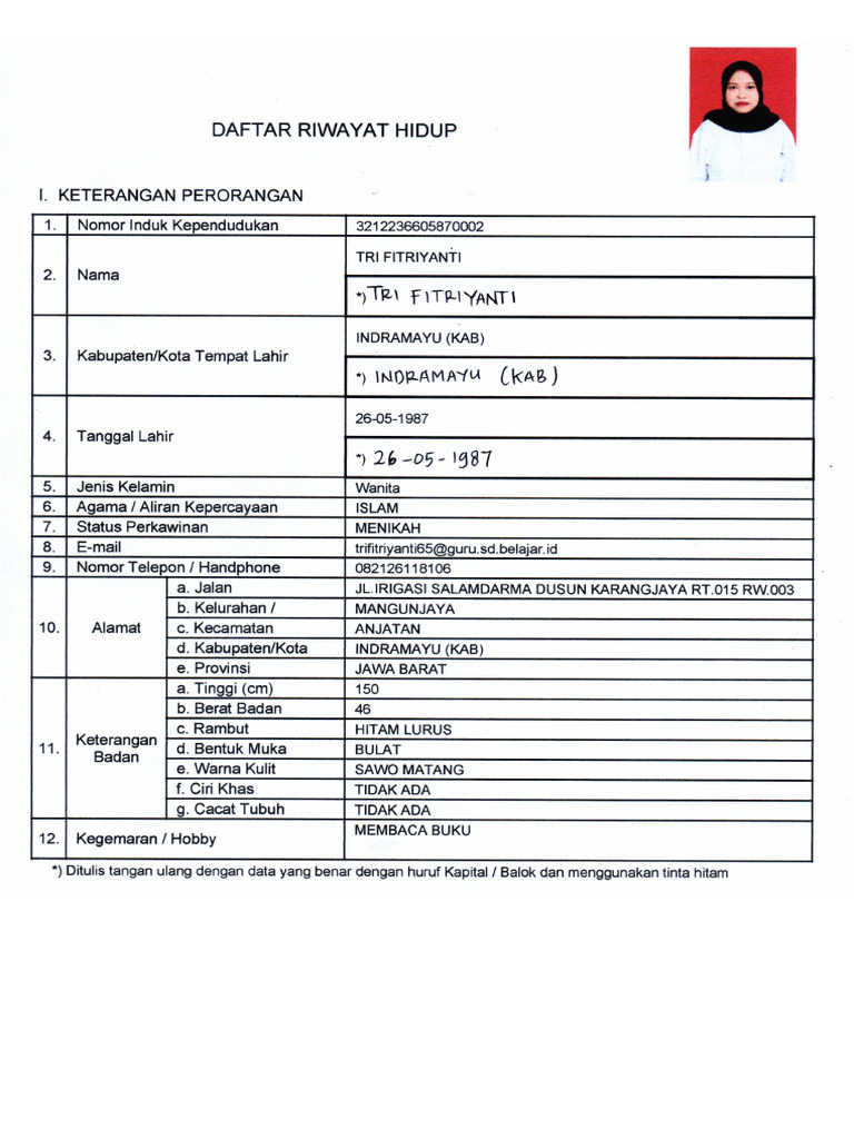 riwayat hidup tri fitriyani 1 | PDF