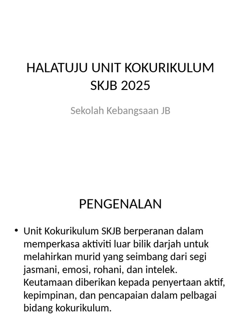 Halatuju_Unit_Kokurikulum_SKJB_2025 | PDF