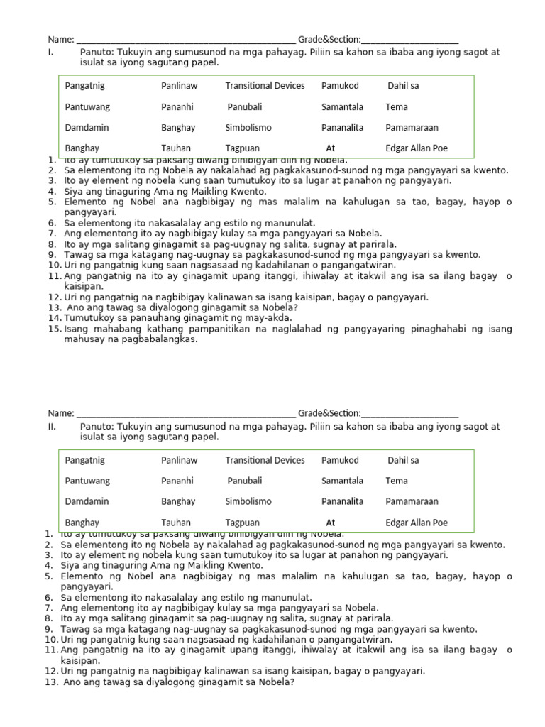 Activity Filipino | PDF