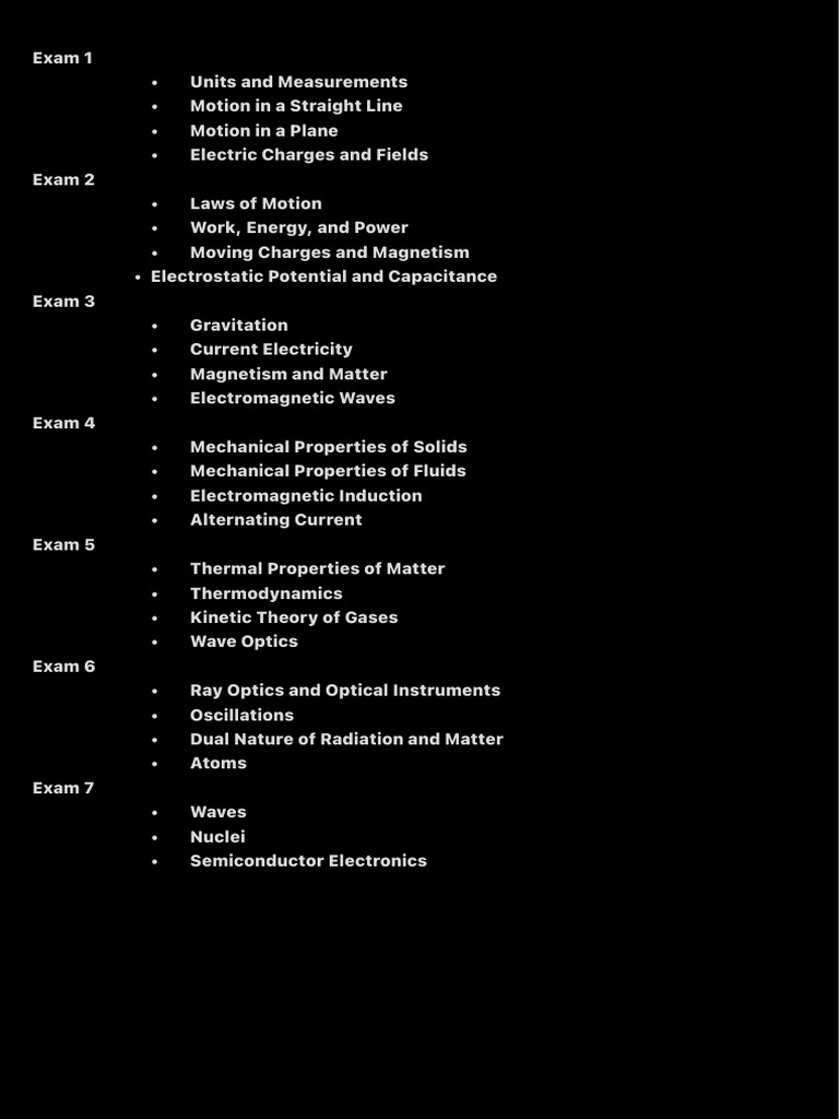 Comprehensive Physics Exam Topics | PDF