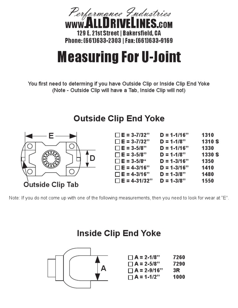 U-Joint Measurement Guide | PDF