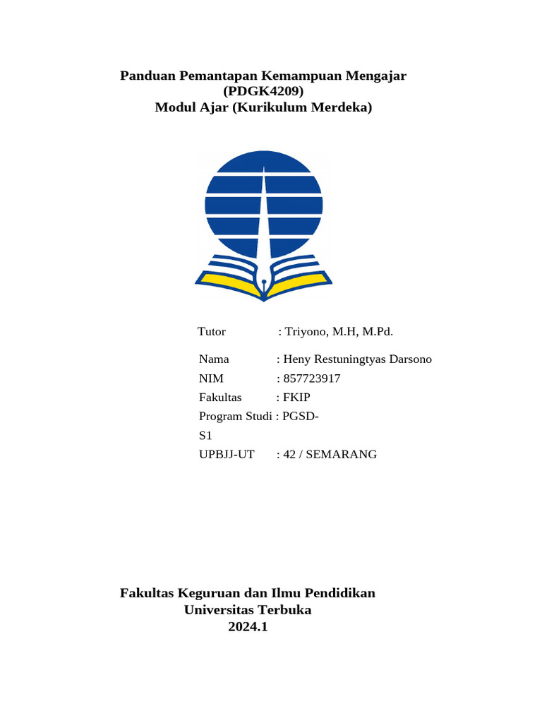 MODUL AJAR 1 MTK & B.INDO | PDF