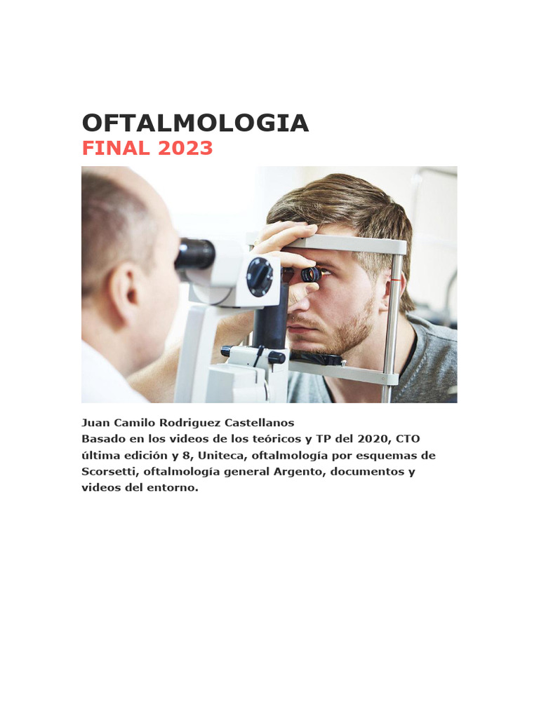 FINAL OFTALMOLOGIA 2023.pdf Versión 1 | PDF | Ojo humano | Córnea