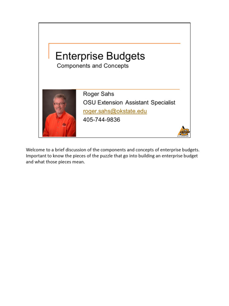 Enterprise Budgeting Essentials | PDF | Labour Economics | Opportunity Cost