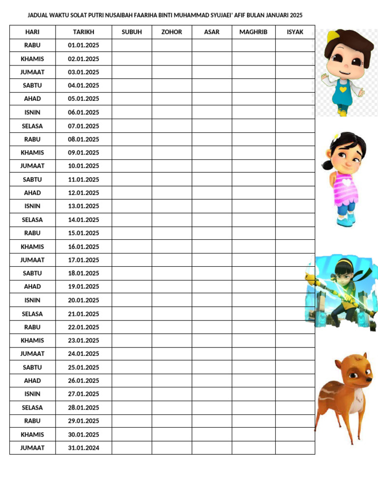 Jadual Solat Saibah | PDF
