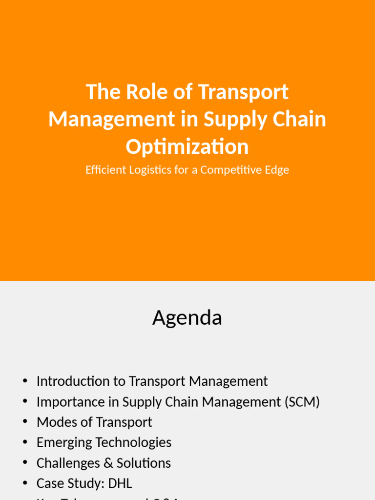 Transport Management in Supply Chains | PDF