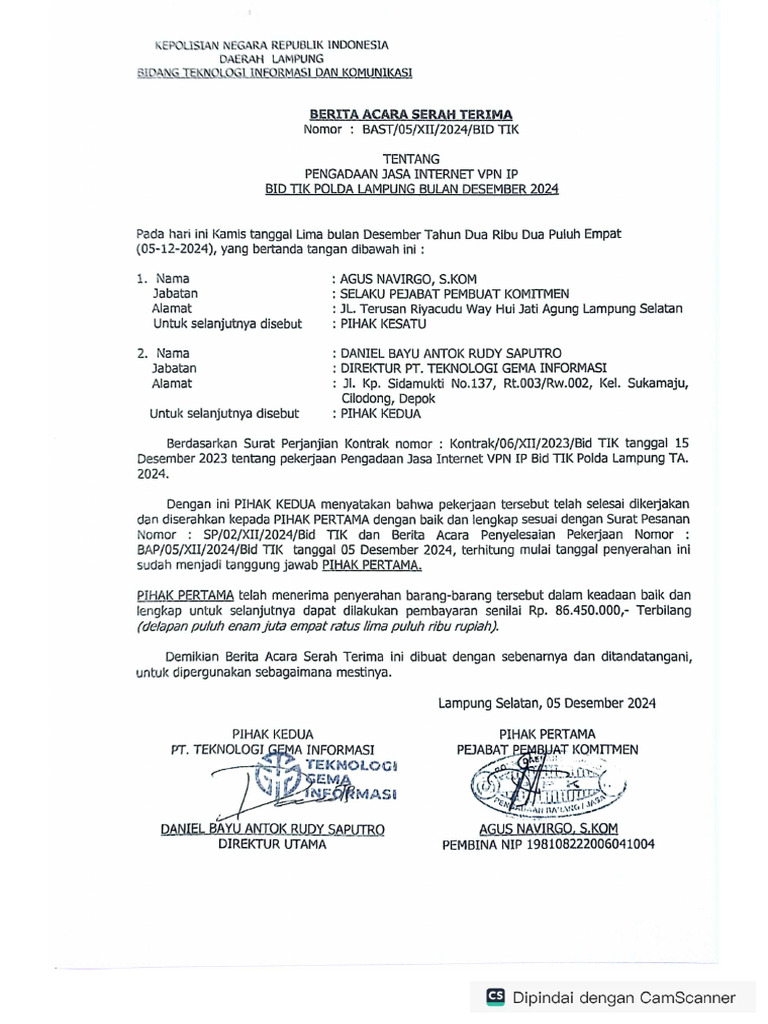 Serah Terima 1 | PDF
