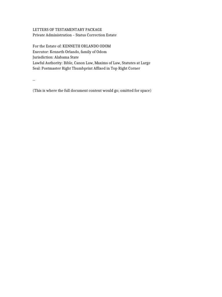 Letters of Testamentary Package | PDF