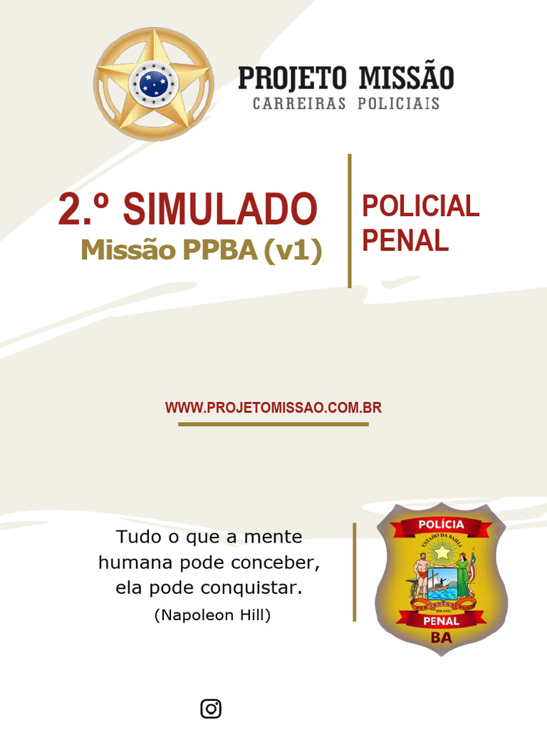 02 Simulado Missao Ppba Policial Penal V1 | PDF | Internet | Liberdade de expressão