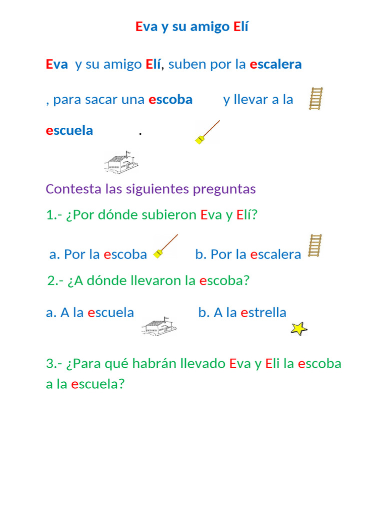 Practica La Vocal Ee | PDF