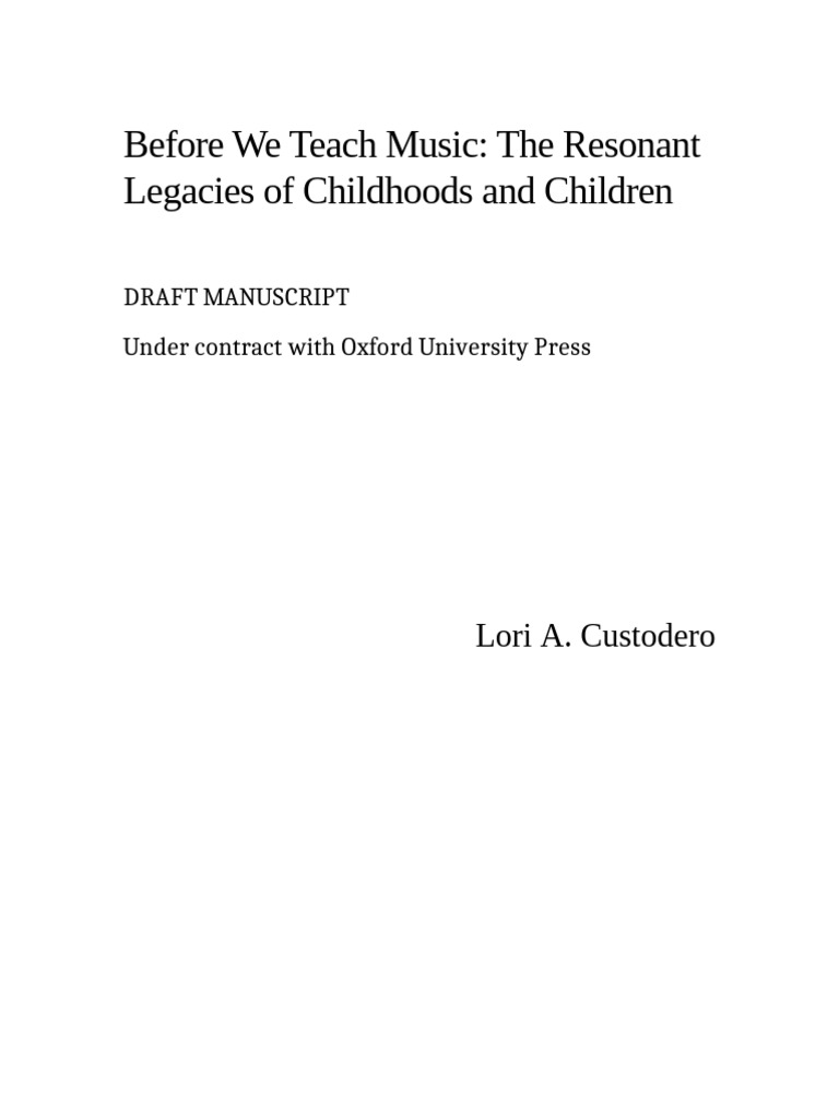 Before We Teach Music MS 07 2023 | PDF | Experience | Rhythm