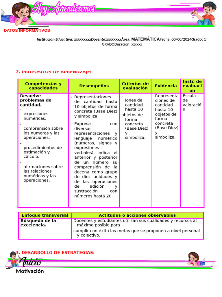 Di3 - Matetamtica Contamos Hasta 10 | PDF | Aprendizaje | Cognición