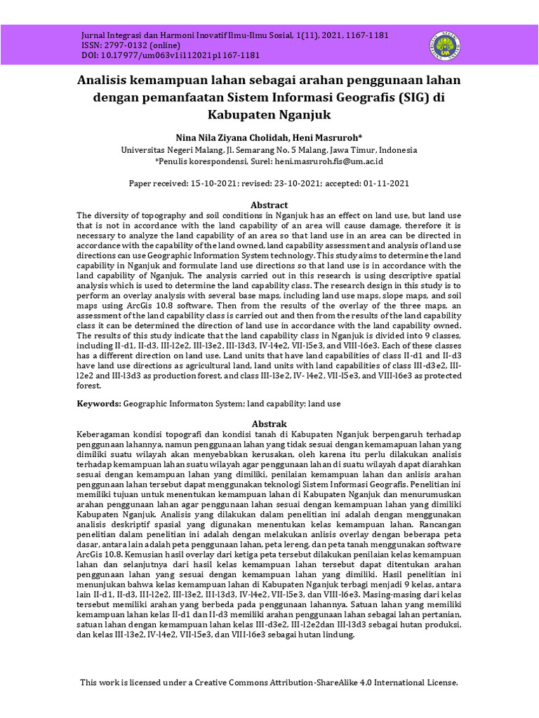Analisis Kemampuan Lahan Sebagai Arahan Penggunaan | PDF