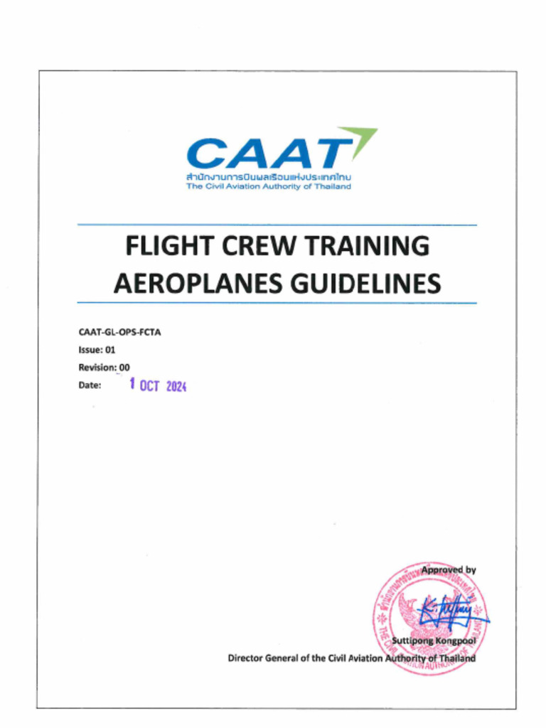 CAAT GL OPS FCTA Rev.00 Flight Crew Training Aeroplane Guildelines ...