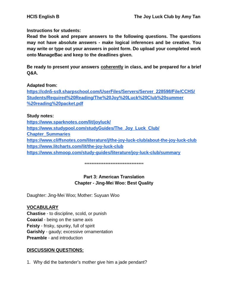 3D Jing-Mei Woo Best Quality Qns | PDF