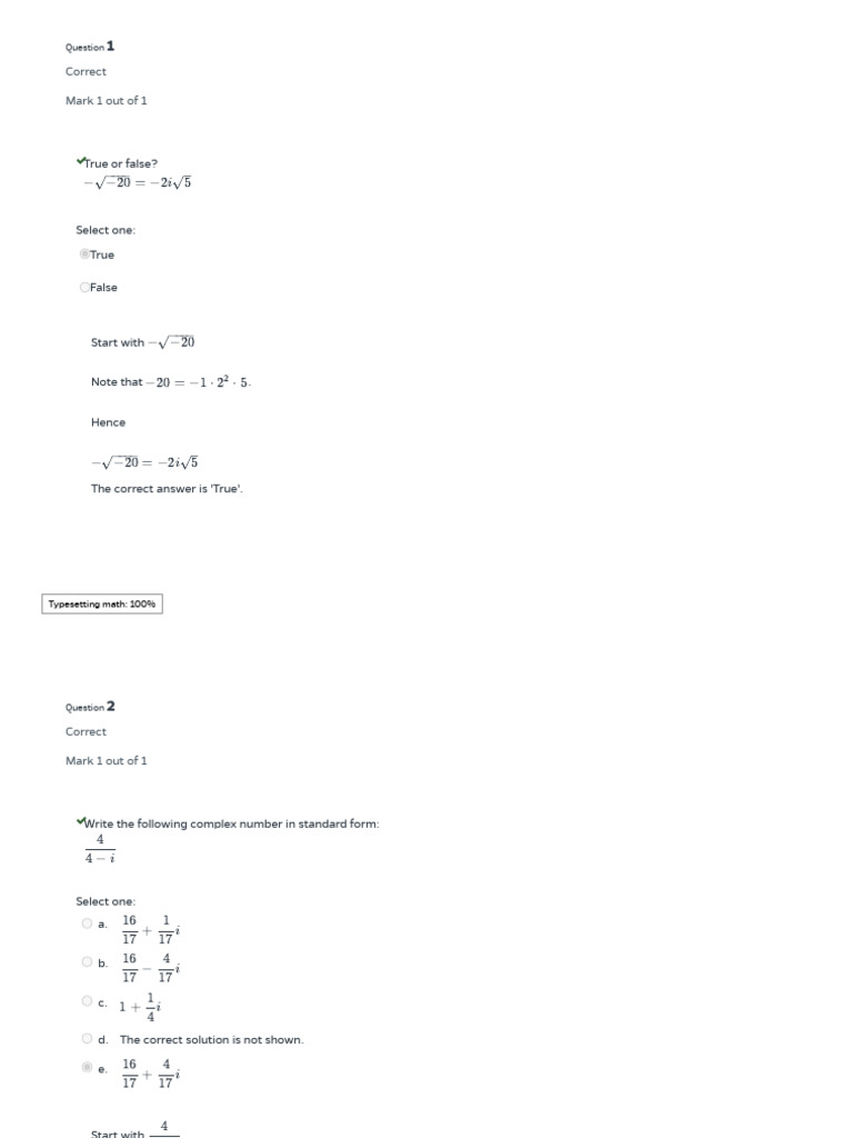 1C Operations With Complex Numbers | PDF | Mathematics | Mathematical ...