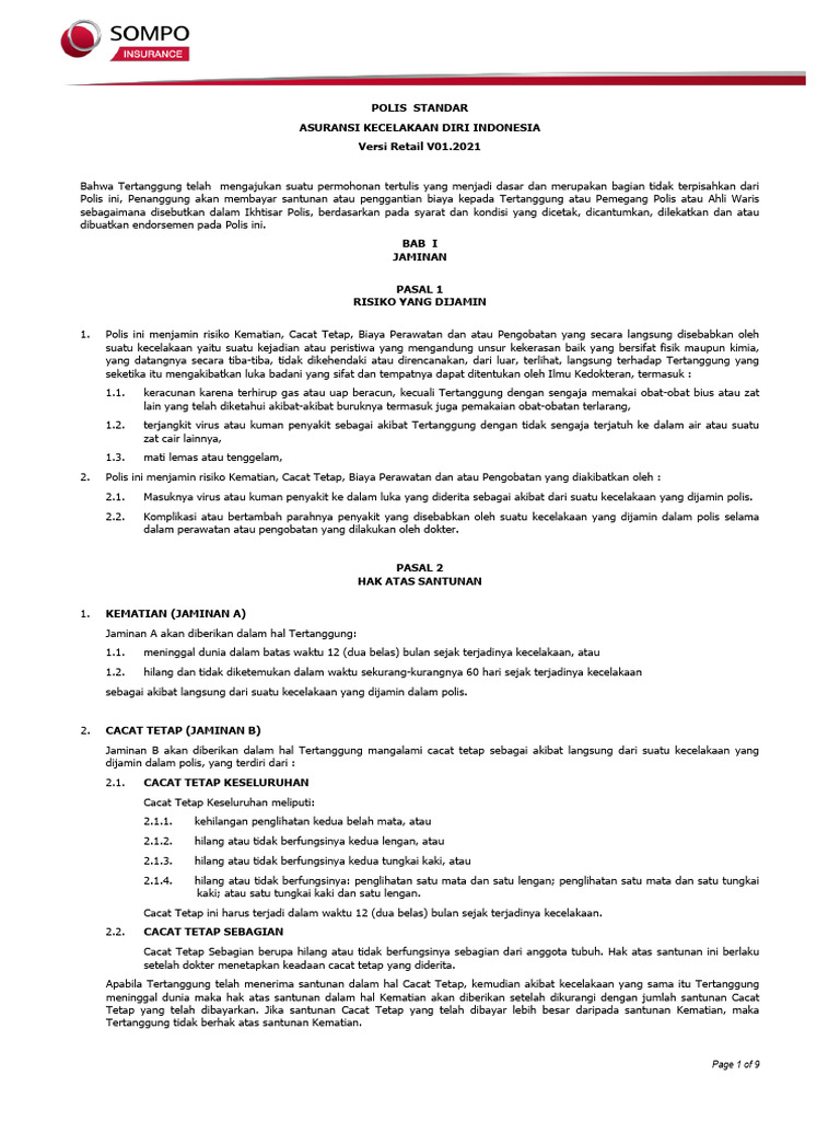 PA_SURGE_SOMPO_DAMRI_Wording | PDF