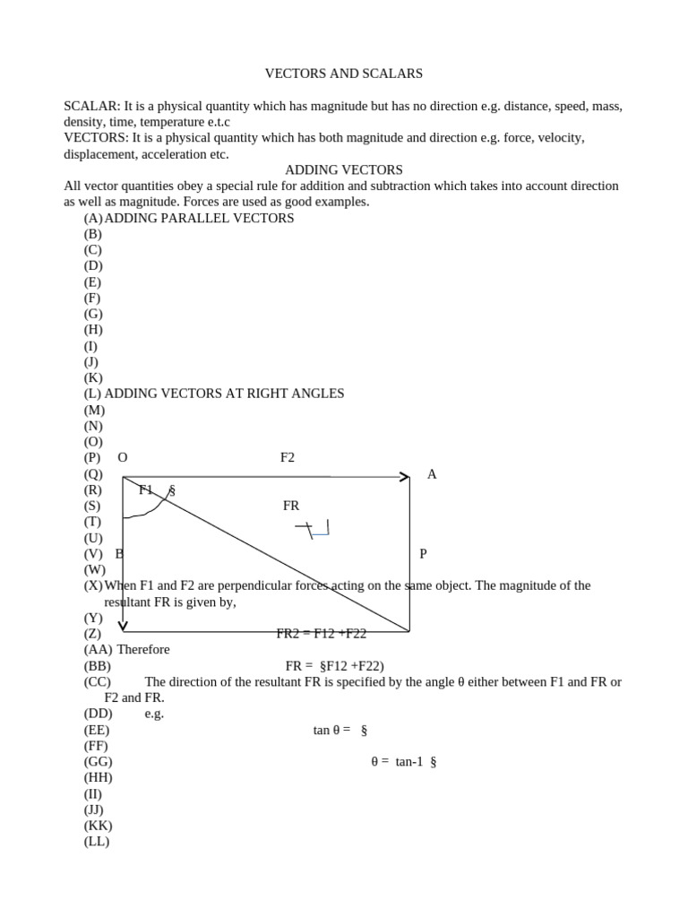 Vectors and Scalars | PDF