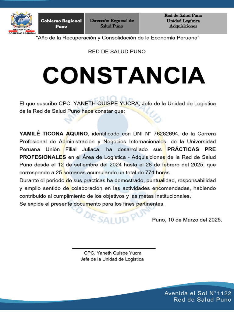 Documento A4 Vertical Elegante Certificado de Honor Azul | PDF