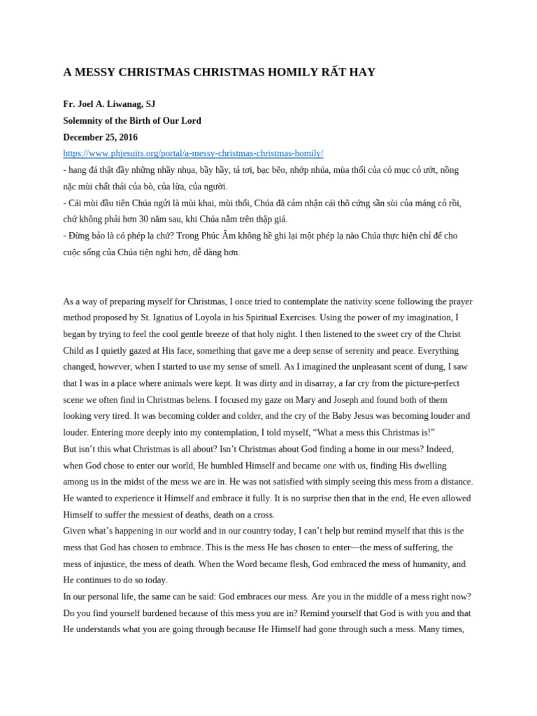 Embracing the Mess of Christmas | PDF | Mercy | Religious Belief And ...