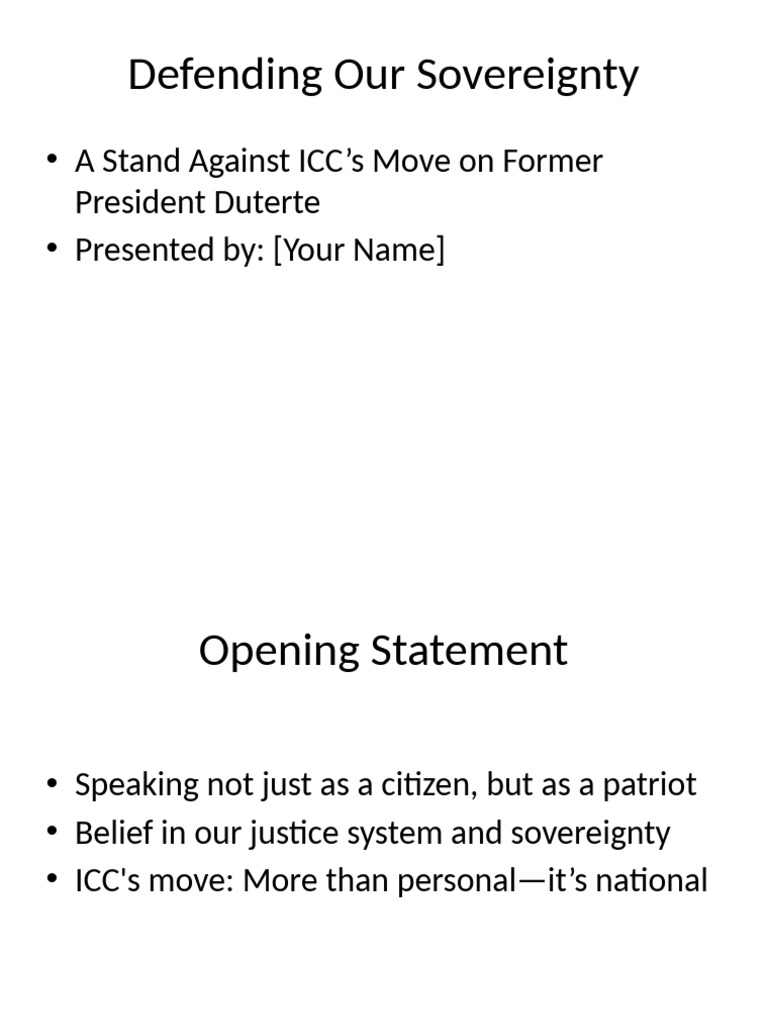 Defending Our Sovereignty Presentation | PDF