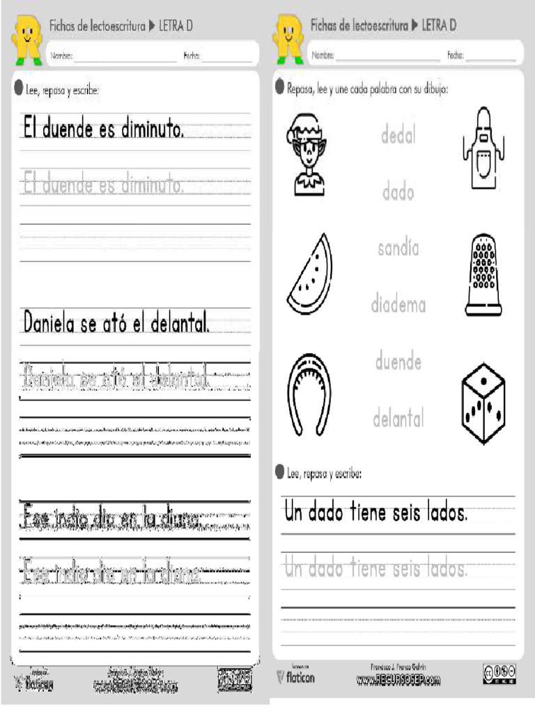 Actvidades Letra DD | PDF