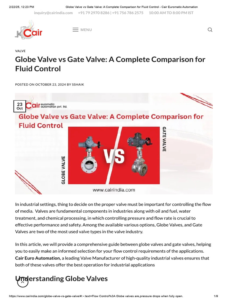 Globe Valve Vs Gate Valve - A Complete Comparison For Fluid Control ...