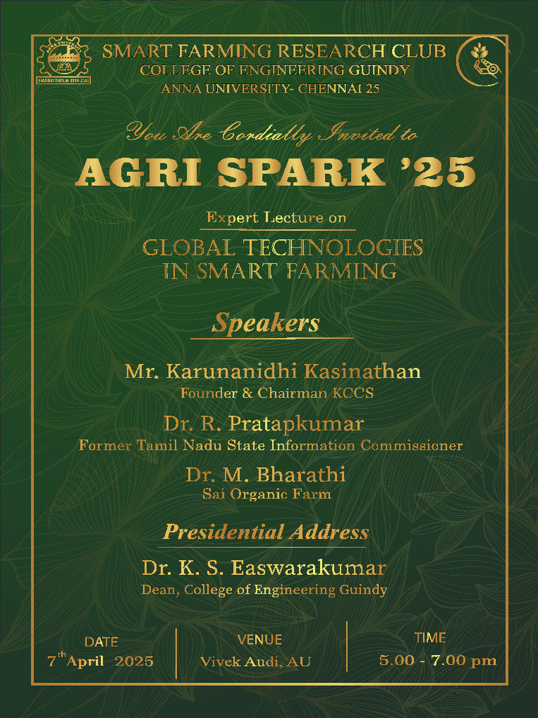 Agri Spark'25 Invite | PDF