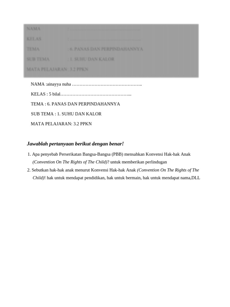 SOAL PPKN TEMA 6 SUB TEMA 1 | PDF