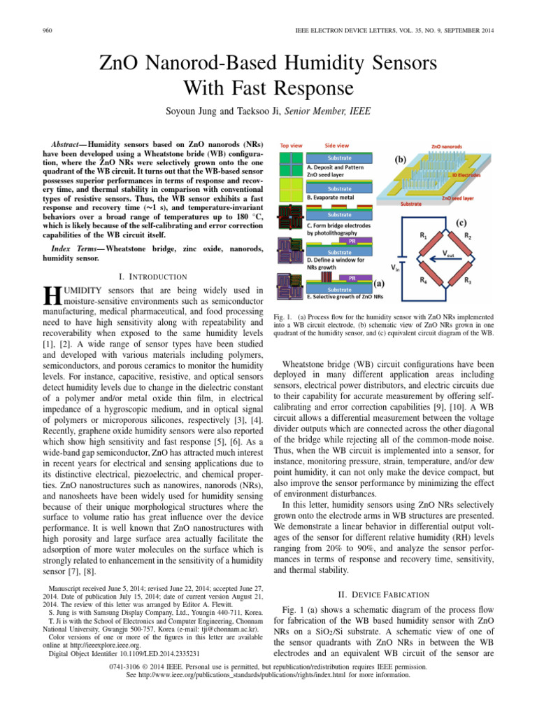ZnO_Nanorod-Based_Humidity_Sensors_With_Fast_Response | PDF | Zinc Oxide | Sensor