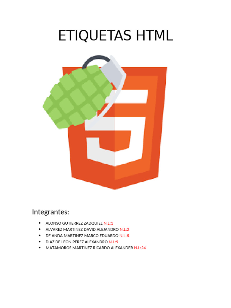 Guía de Etiquetas HTML Esenciales | PDF