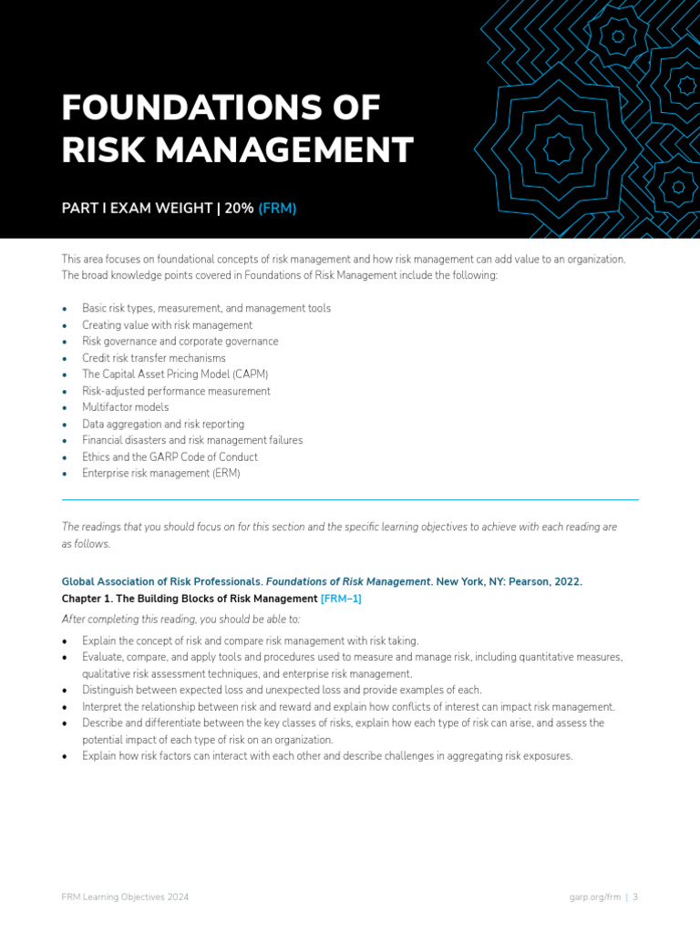 Foundations of Risk Management | PDF | Risk | Risk Management
