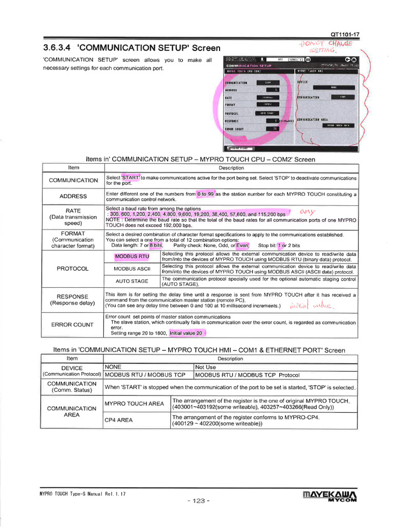 Comm Setting | PDF