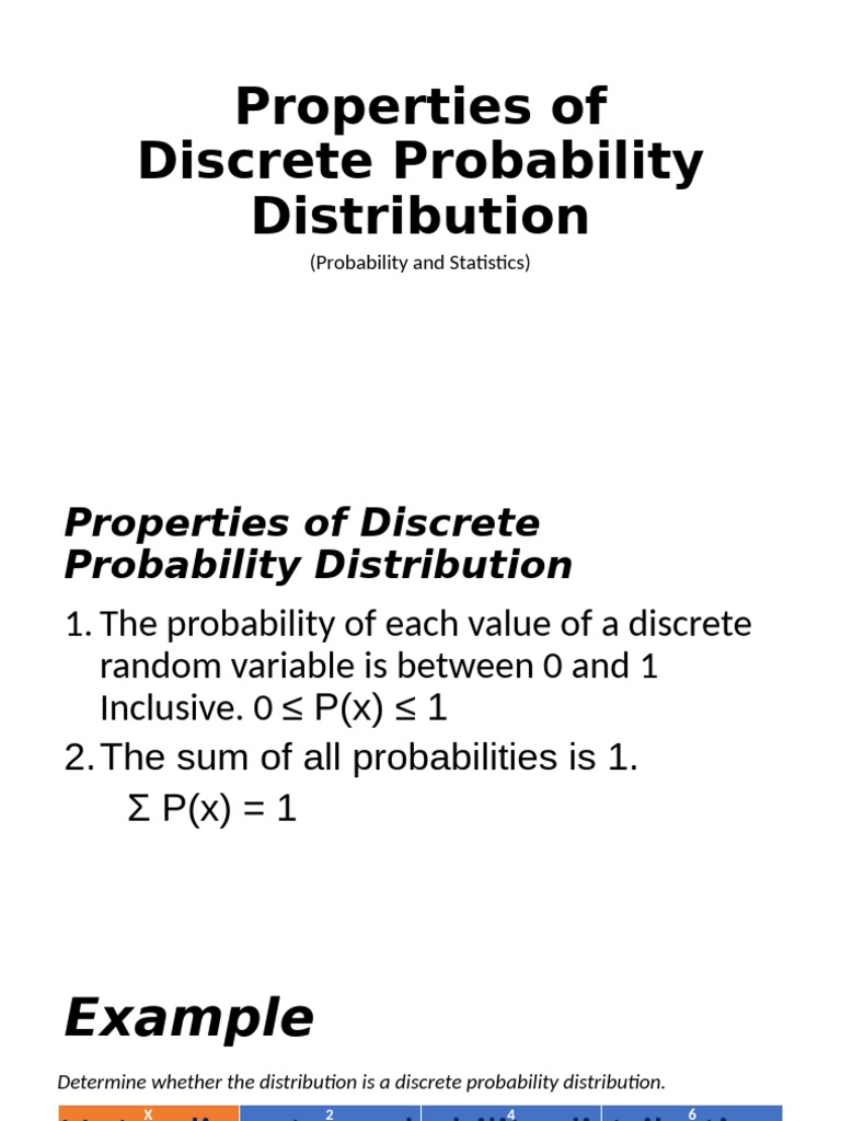Grade 11 Q4 - Properties of Discrete Probability | PDF