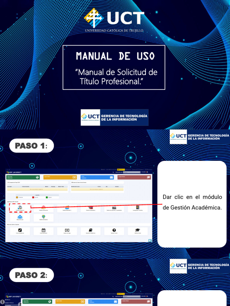Uct-Gti-Manual Solictud de Titulo Profesional | PDF