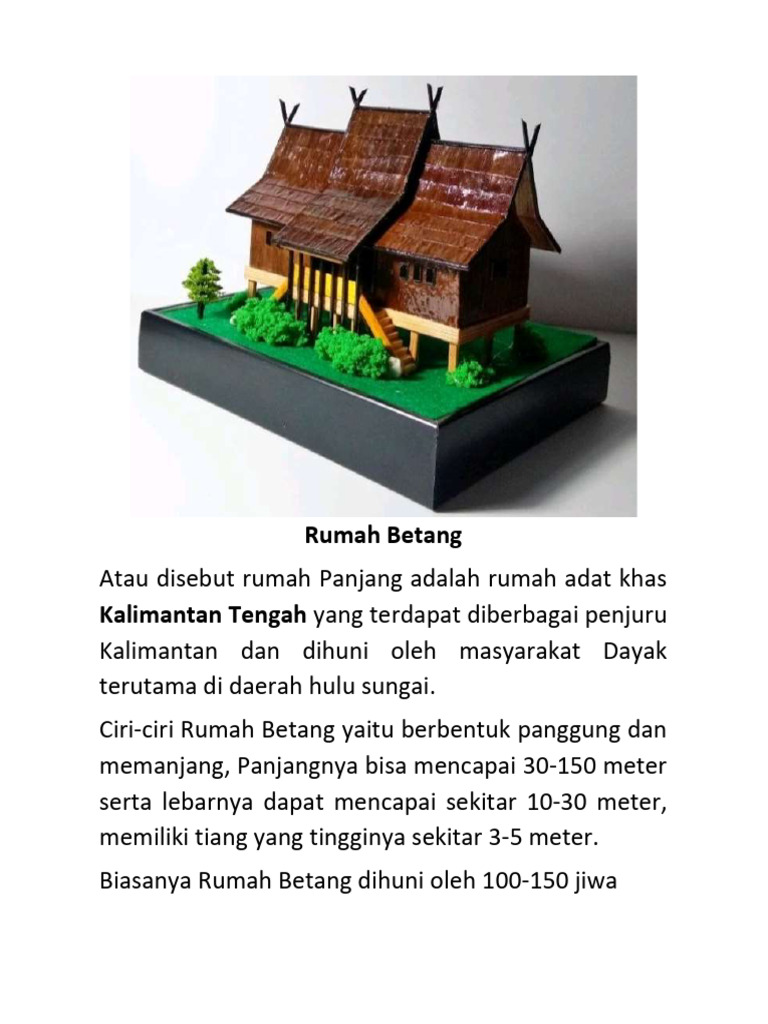 Rumah Betang: Arsitektur Adat Dayak | PDF