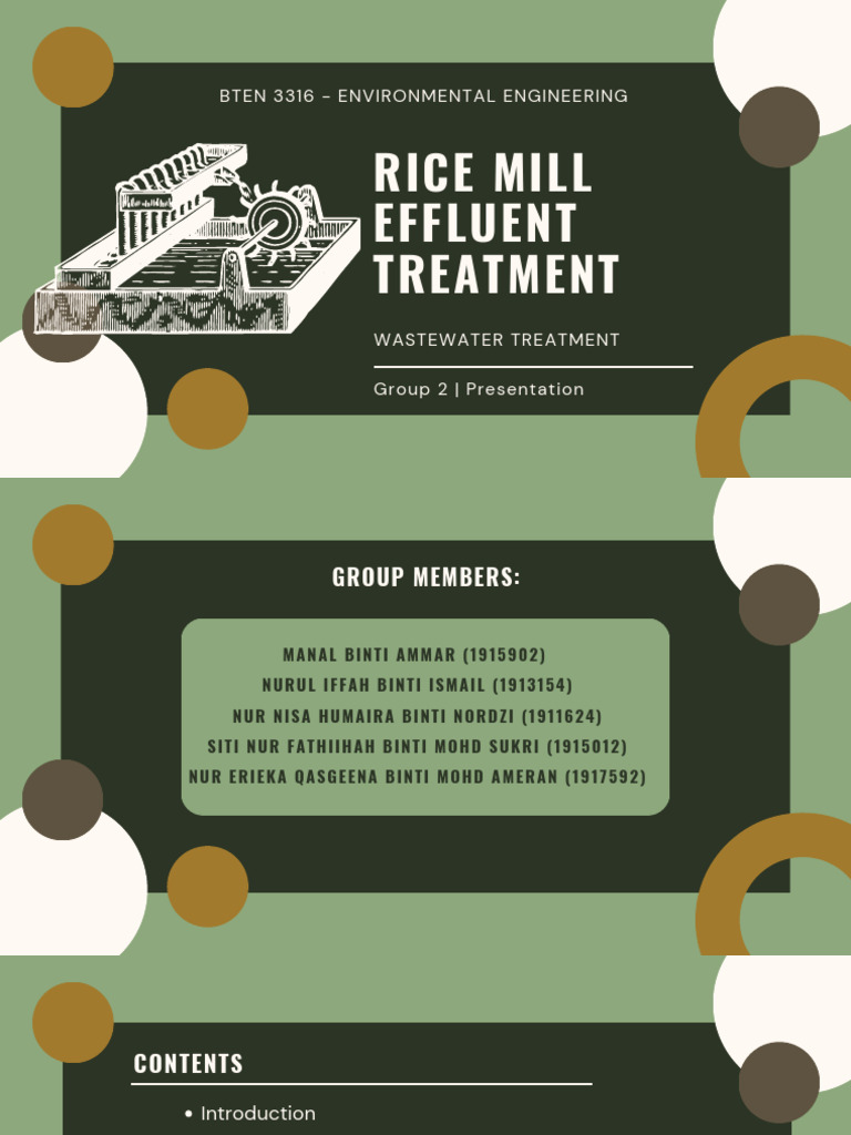BTEN3316 - GROUP 2 - Wastewater Treatment Plant For Rice Mill | PDF | Sewage Treatment | Earth ...