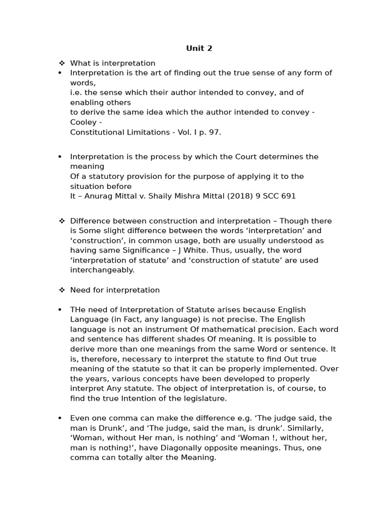 Interpretation of Statutes | PDF | Statutory Interpretation | Word
