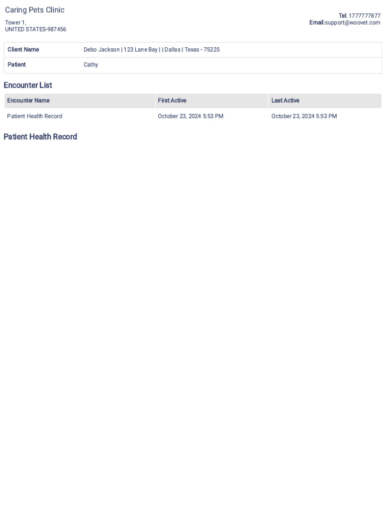 Patient Health Record - Cathy | PDF