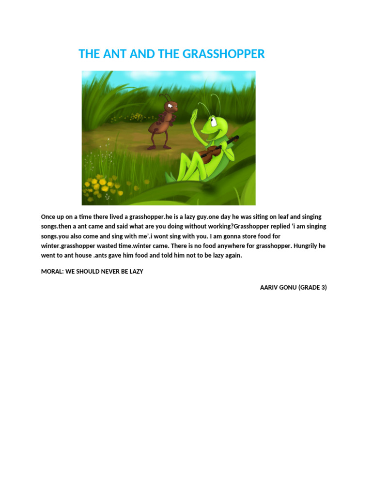 The Ant and The Grasshopper | PDF
