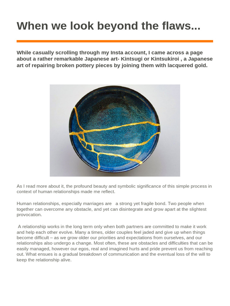 Kintsugi and the art of restoring relationships | PDF