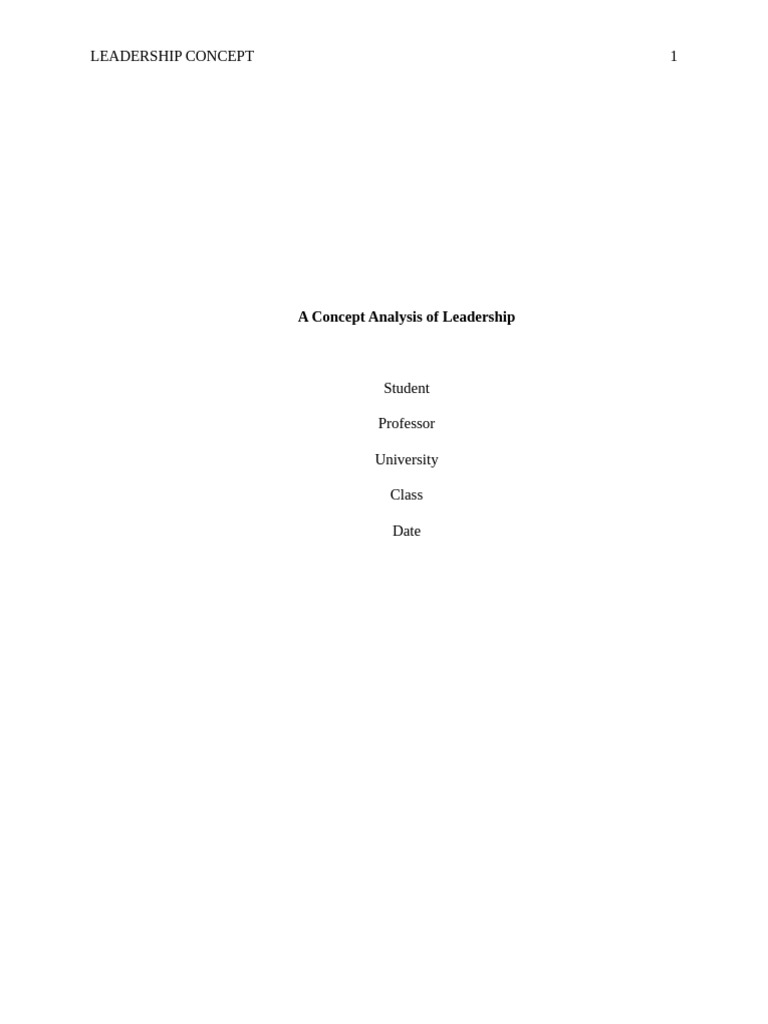 Concept Analysis - 405332969 | PDF | Leadership | Nursing
