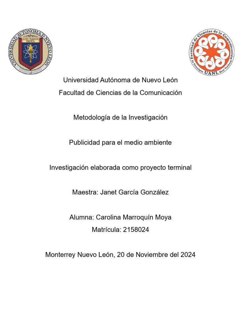 Marroquin Carolina PIA Metodolgia | PDF | Publicidad | Entorno natural