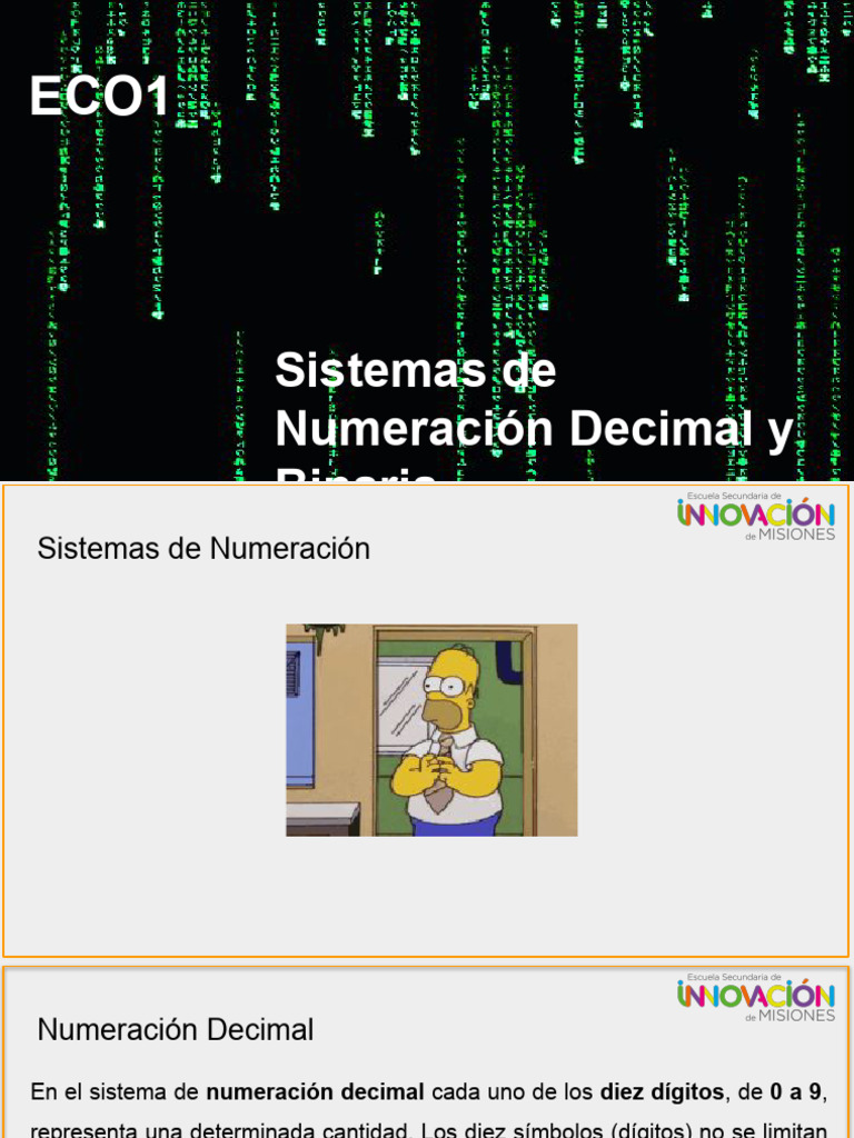 Sistemas de Numeraci n Decimal y Binaria | PDF | Poco | Decimal