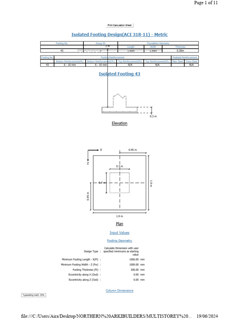 Footing Design | PDF | Structural Load | Building Engineering