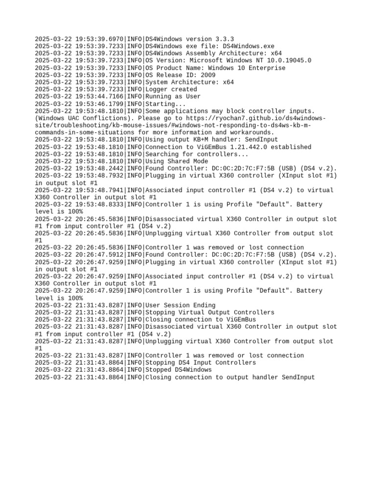 ds4windows_log_20250322.0 | PDF | Microsoft Windows | Software