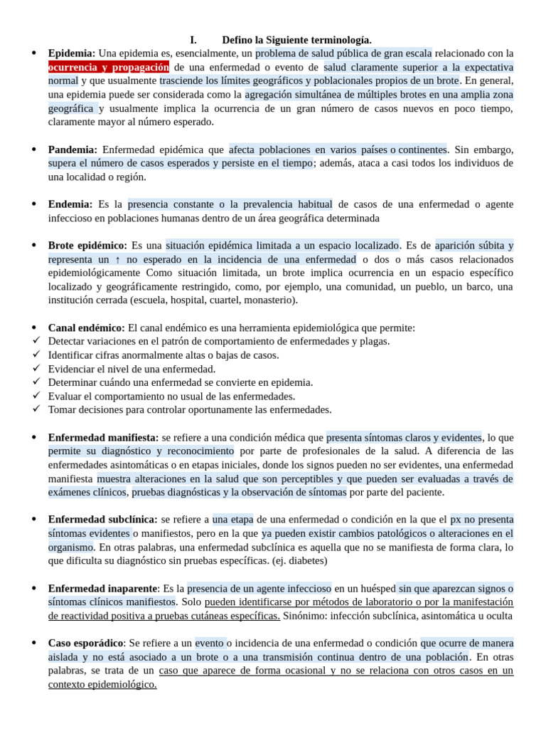 Epidemiología. Conceptos Básicos y Canal Endémico | PDF | Epidemias | Enfermedades y trastornos