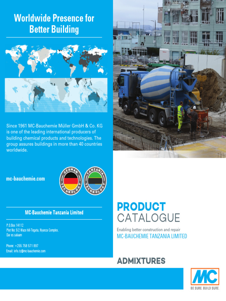 Twofold Product Catalogue Admixtures | PDF | Concrete | Building Technology